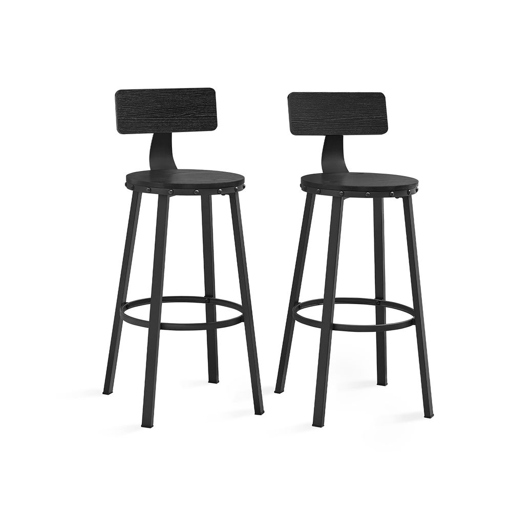 VASAGLE Set of 2 Bar Chairs with Backrests SONGMICS HOME