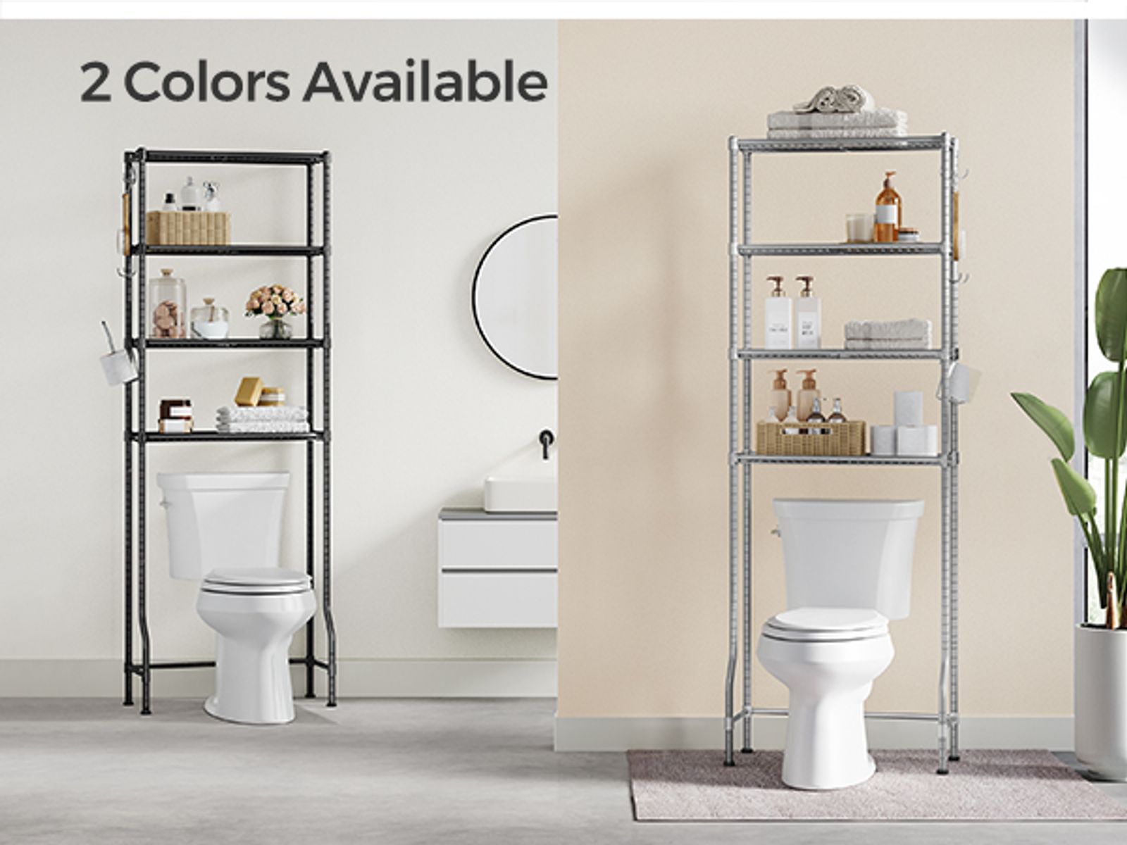 Chrome bathroom shelves over toilet store