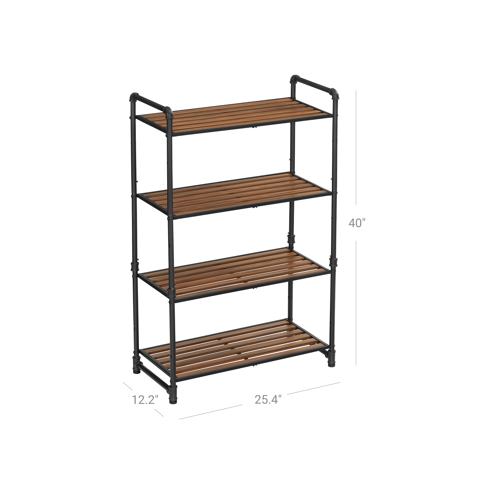 VASAGLE URBENCE 4-Tier Storage Rack, Customizable Bathroom Kitchen ...