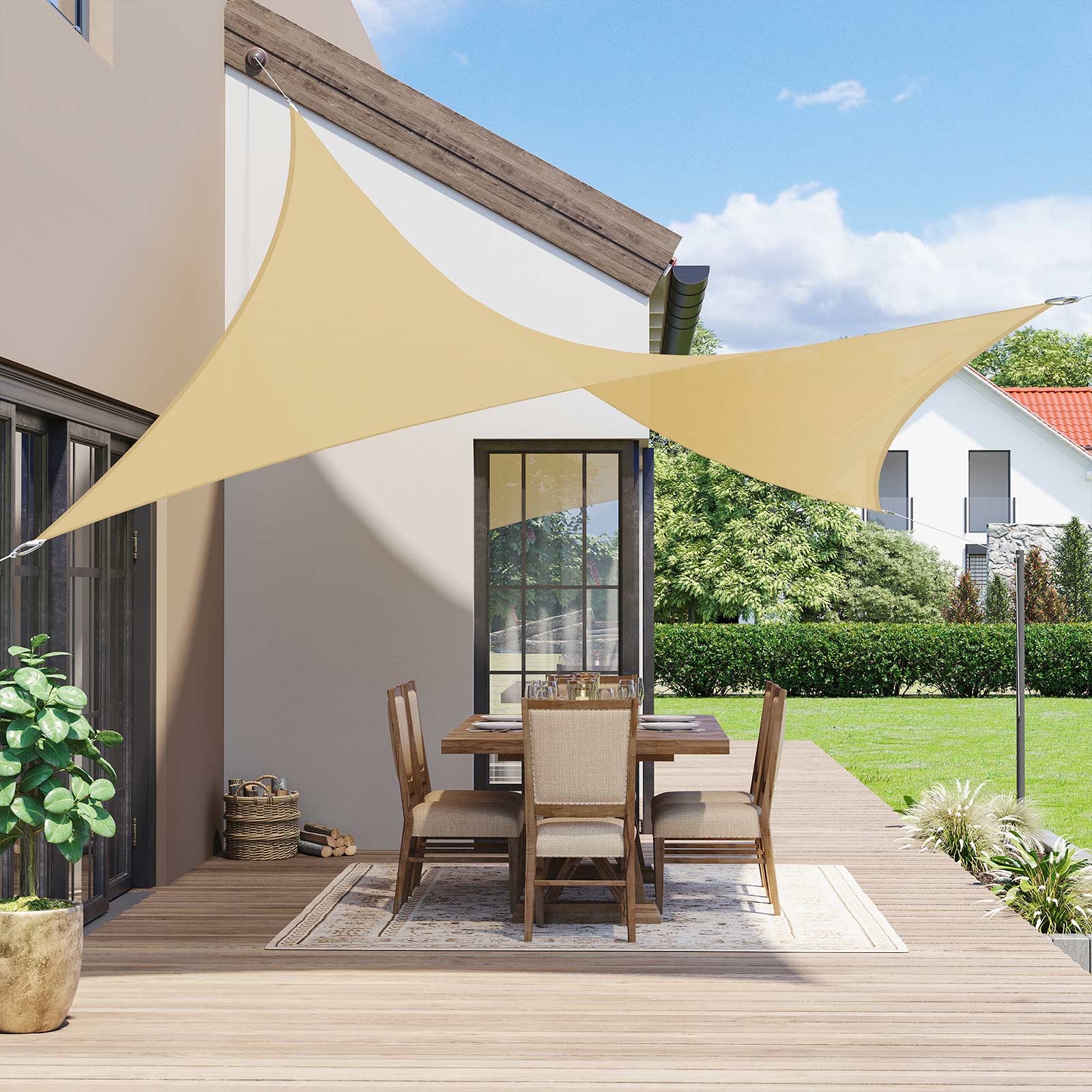 SONGMICS Sun Shade Sail 12 Ft X 12 Ft L X W Rectangle Sun Shade UV SONGMICS Sun Shade Sail 12 Ft X 12 Ft L X W Rectangle Sun Shade UV