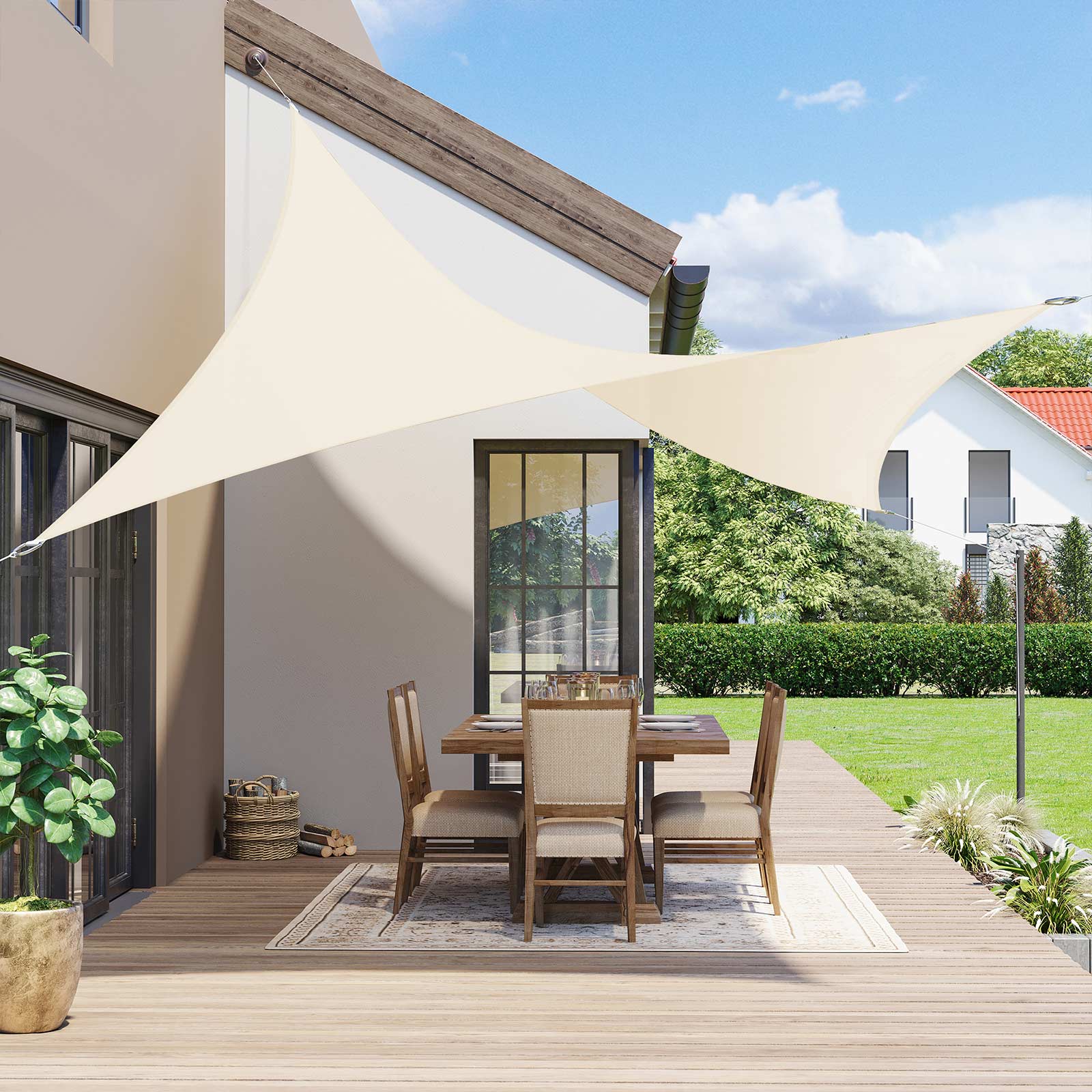 SONGMICS Sun Shade Sail 16 Ft X 12 Ft L X W Rectangle Sun Shade UV SONGMICS Sun Shade Sail 16 Ft X 12 Ft L X W Rectangle Sun Shade UV