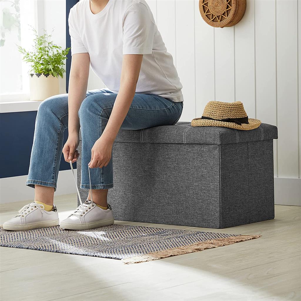 Foldable Storage Ottoman Bench Home Storage And Organization Songmics