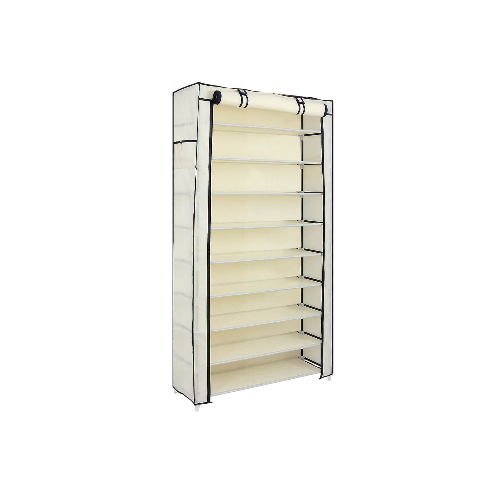 Beige Fabric Shoe Rack