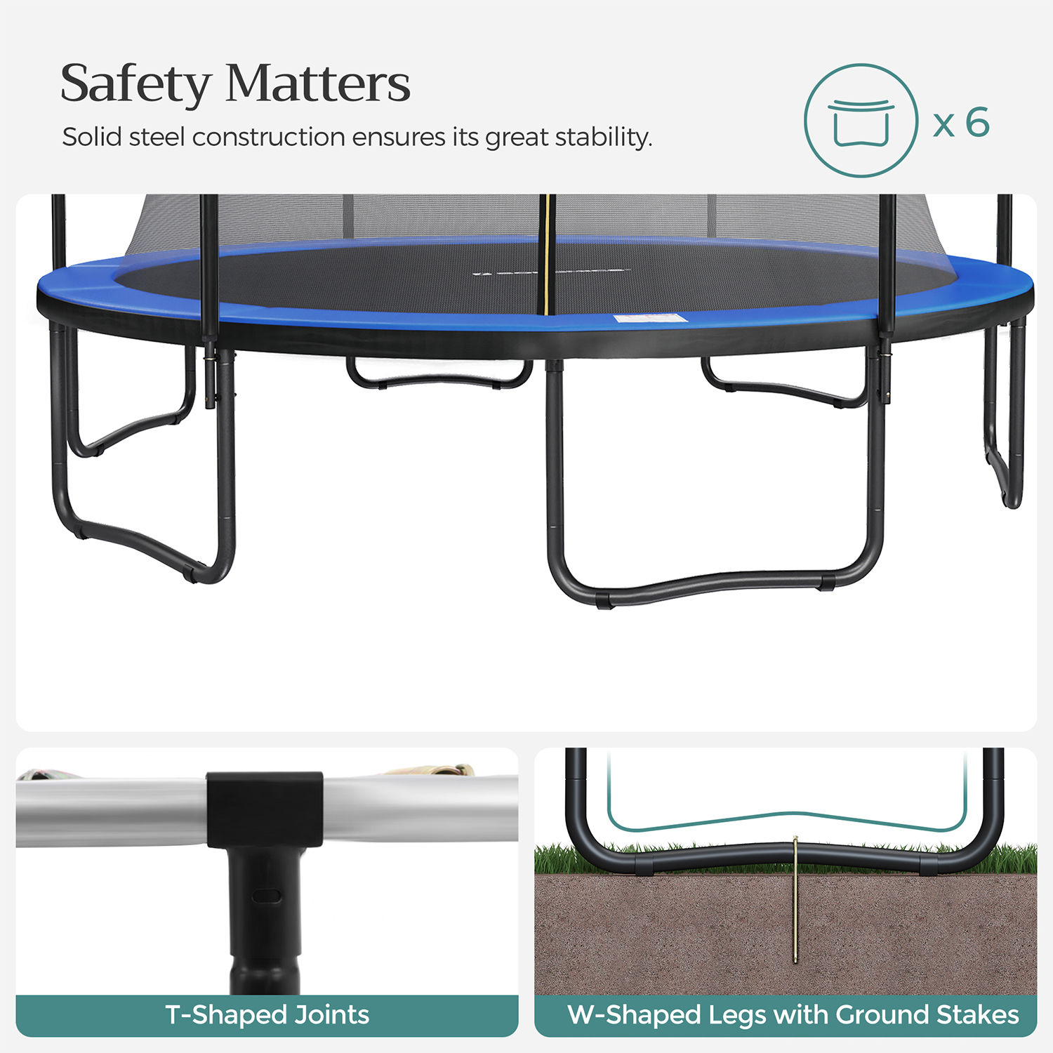 15ft Trampoline with Enclosure for Kids